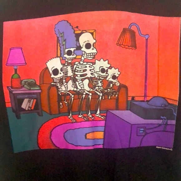 Simpsons | Shirts | The Simpsons Skeletons Black M Tee Shirt | Poshmark